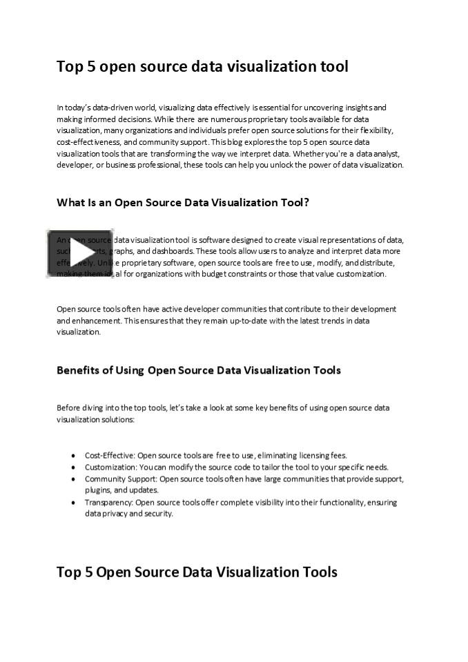Ppt Top 5 Open Source Data Visualization Tool Powerpoint Presentation