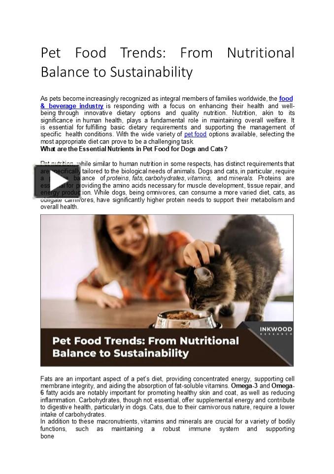 PPT – Pet Food Trends: From Nutritional Balance to Sustainability PowerPoint presentation | free ...
