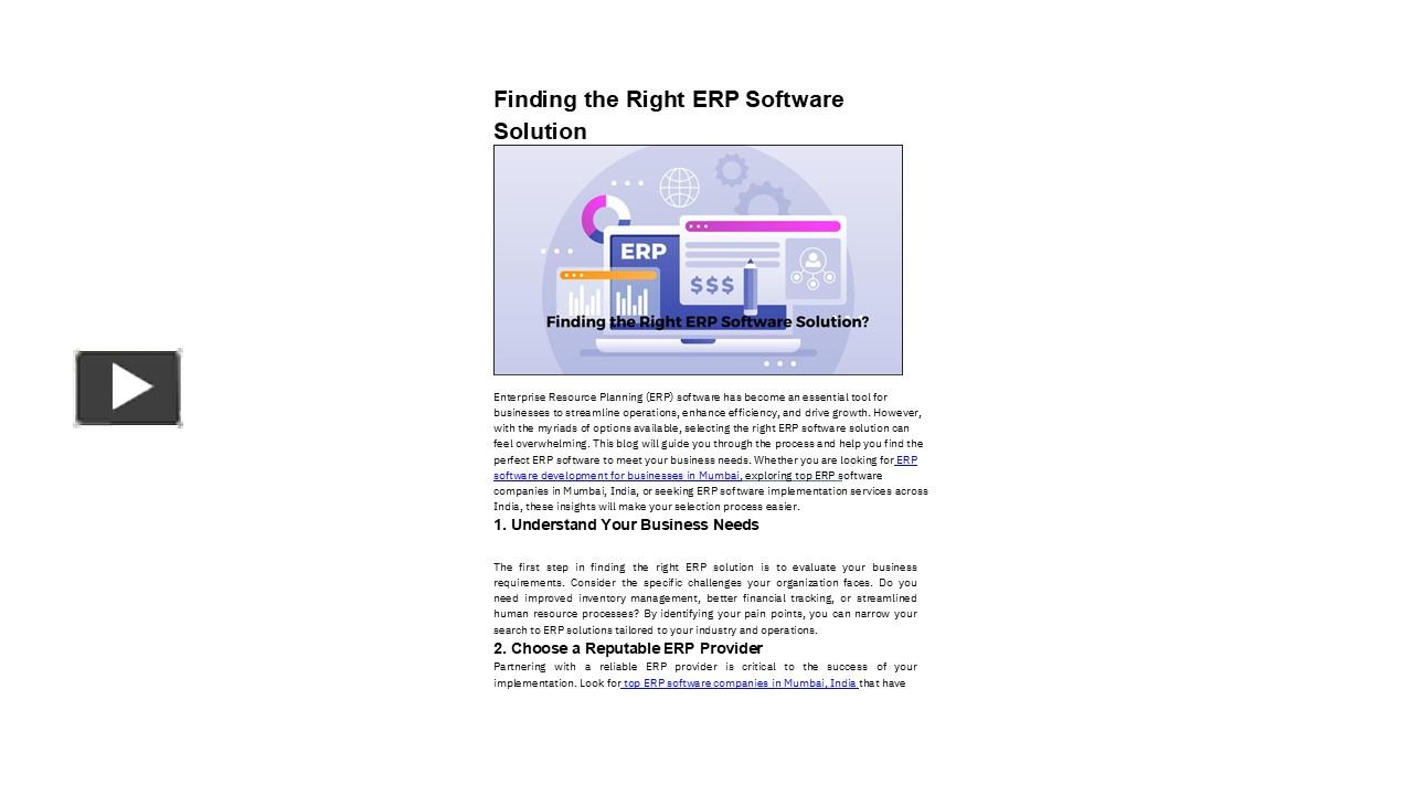 PPT – Finding the Right ERP Software Solution PowerPoint presentation | free to download - id ...