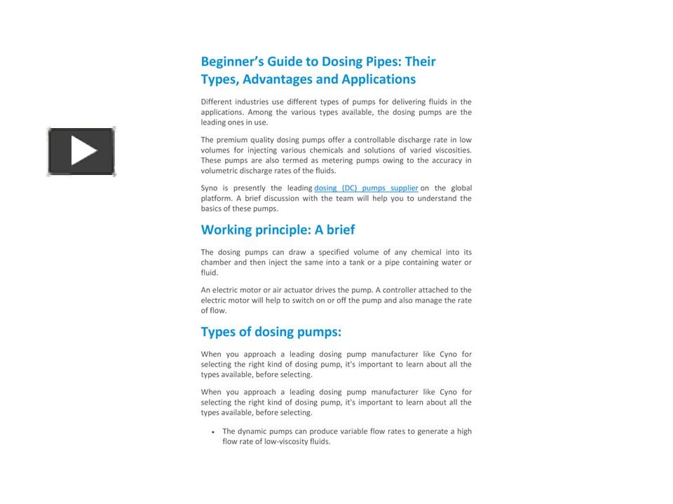 PPT – Beginner’s Guide to Dosing Pipes: Their Types, Advantages and Applications PowerPoint ...