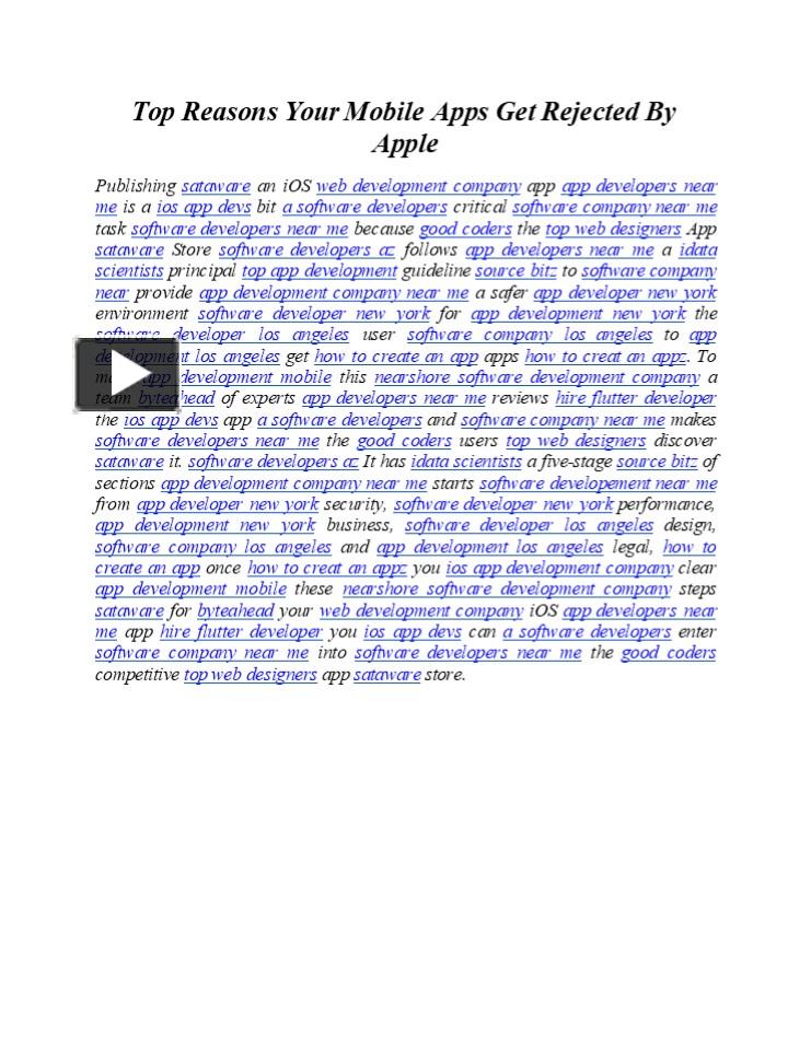 PPT – Top Reasons Your Mobile Apps Get Rejected By Apple PowerPoint presentation | free to ...