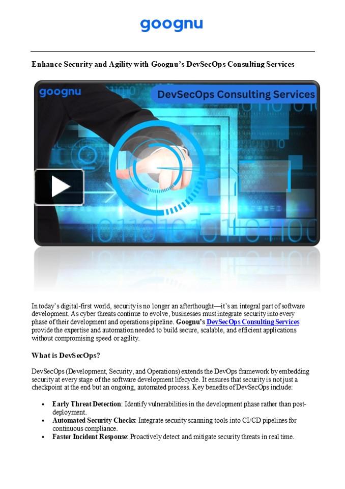 PPT – Automated Security with Goognu’s DevSecOps Consulting Services PowerPoint presentation ...