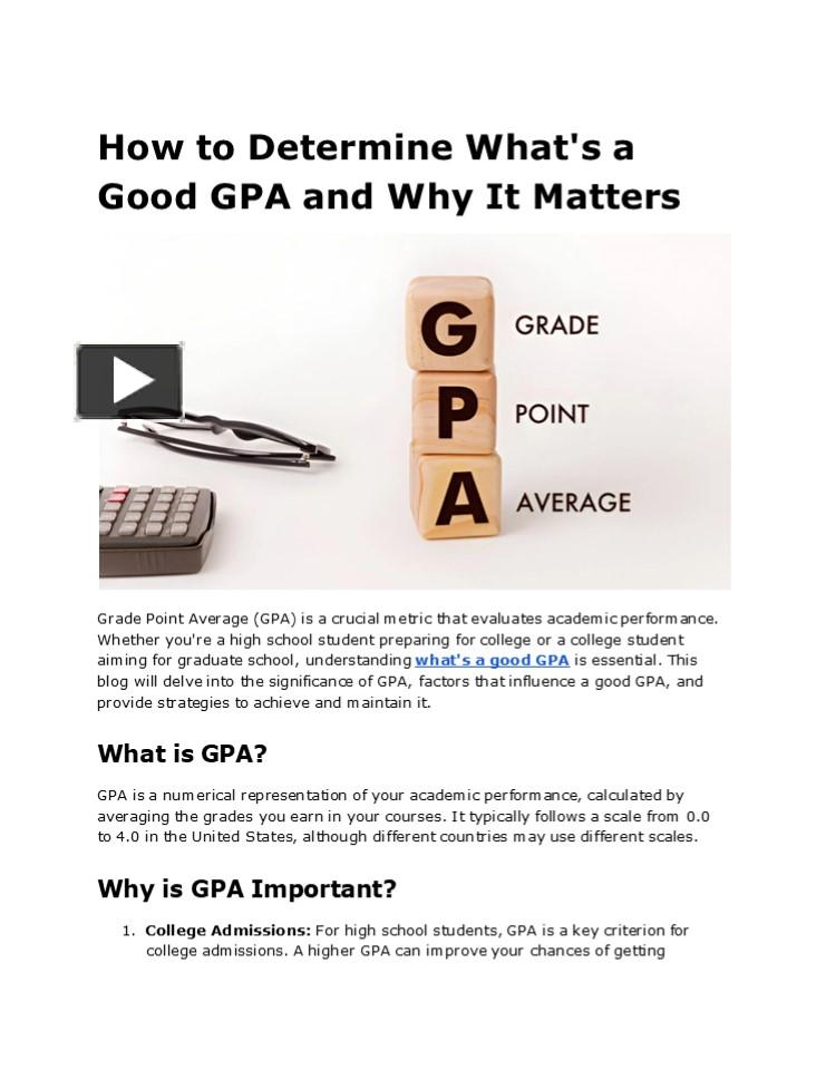 PPT – What's a Good GPA? Understanding Academic Success PowerPoint ...