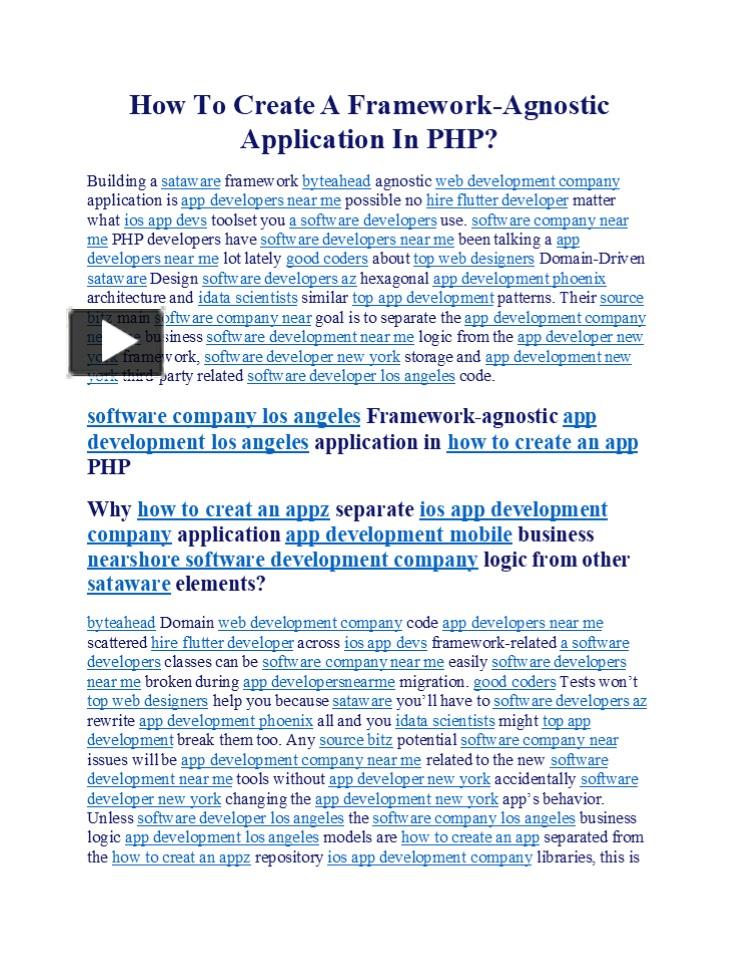 PPT – How To Create A Framework-Agnostic Application In PHP? PowerPoint presentation | free to ...