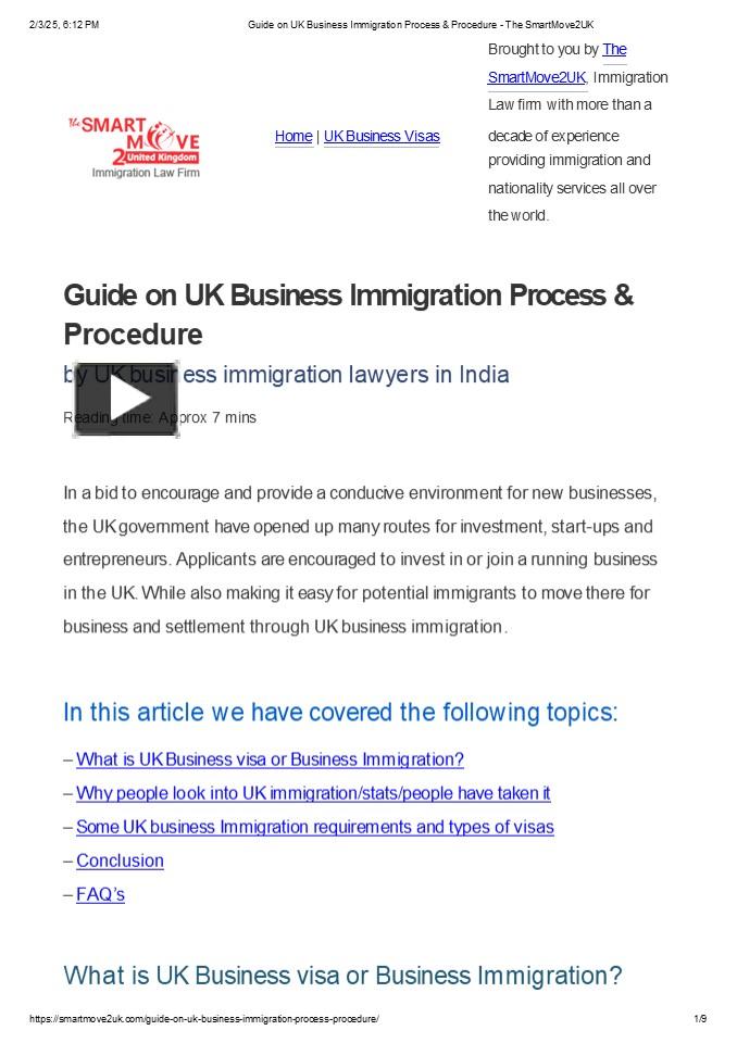 PPT – Guide on UK Business Immigration Process & Procedure PowerPoint ...