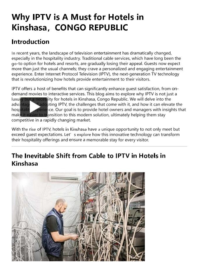 PPT – Why IPTV is A Must for Hotels in Kinshasa，CONGO REPUBLIC PowerPoint presentation | free to ...