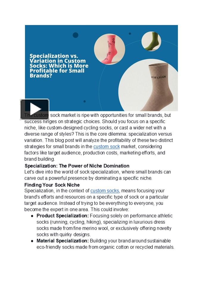 PPT – Specialization vs. Variation in Custom Socks: Which is More Profitable? PowerPoint ...