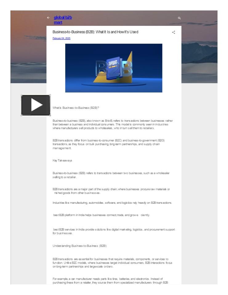 PPT – GlobalB2BMart: The Best B2B Platform in India PowerPoint presentation | free to download ...