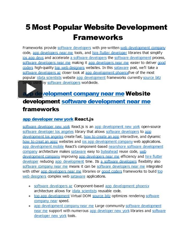 PPT – 5 Most Popular Website Development Frameworks PowerPoint ...