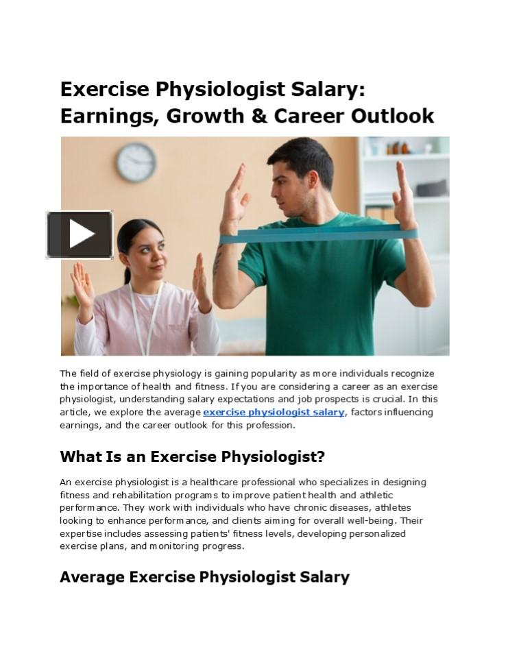 PPT – Exercise Physiologist Salary & Career Insights PowerPoint presentation | free to download ...