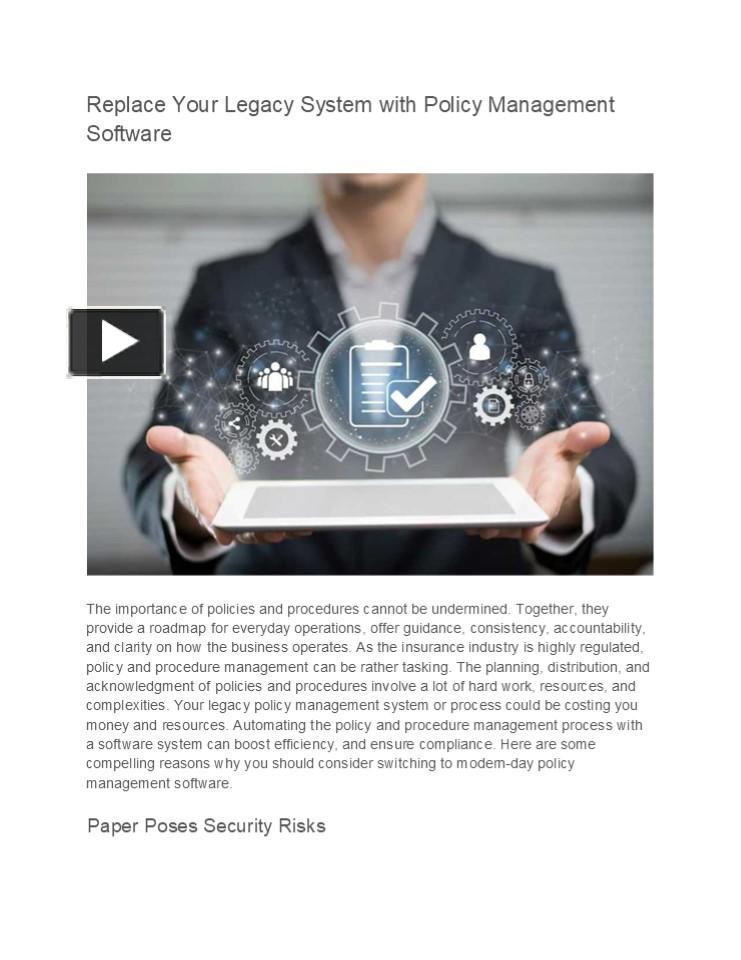 PPT – Replace Your Legacy System with Policy Management Software PowerPoint presentation | free ...