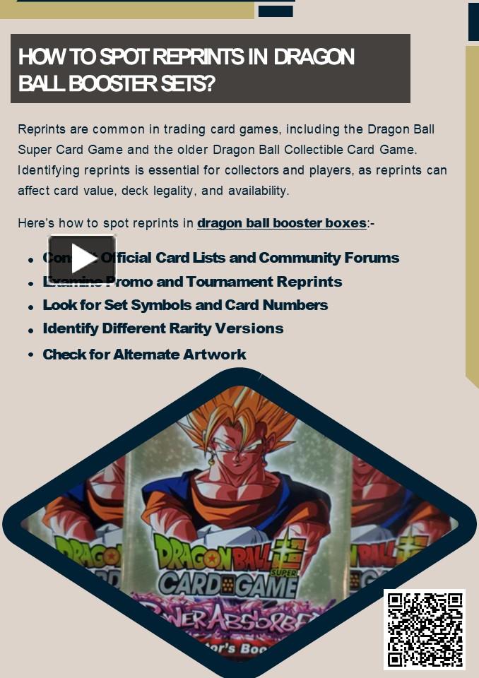 PPT – How To Spot Reprints In Dragon Ball Booster Sets? PowerPoint presentation | free to ...