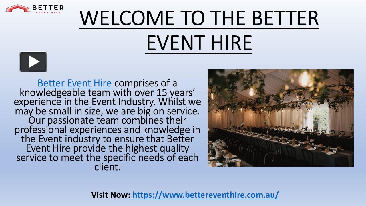 PPT – Round Tables Hire at Better Event Hire PowerPoint presentation | free to download - id ...