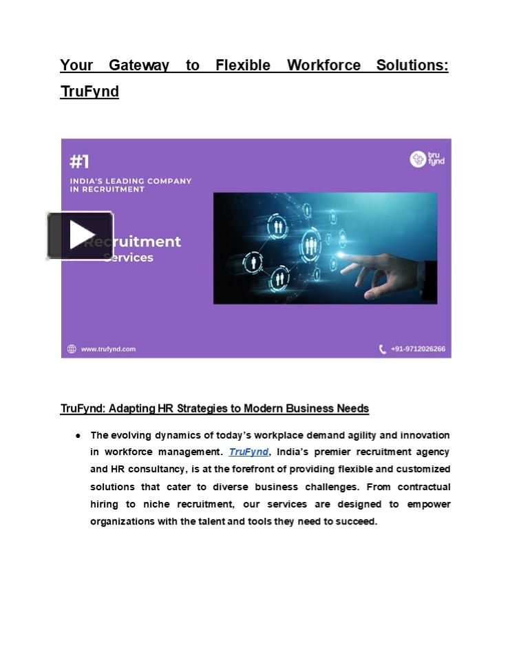 PPT – Your Gateway to Flexible Workforce Solutions: TruFynd PowerPoint presentation | free to ...