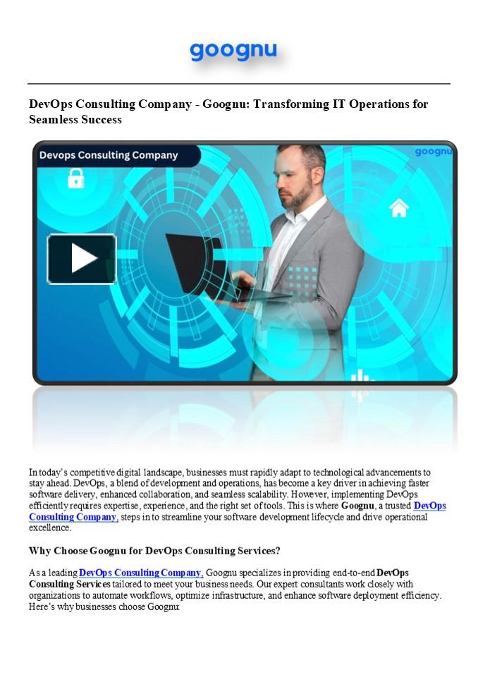 PPT – Goognu – Your Most Trusted DevOps Consulting Partner PowerPoint presentation | free to ...