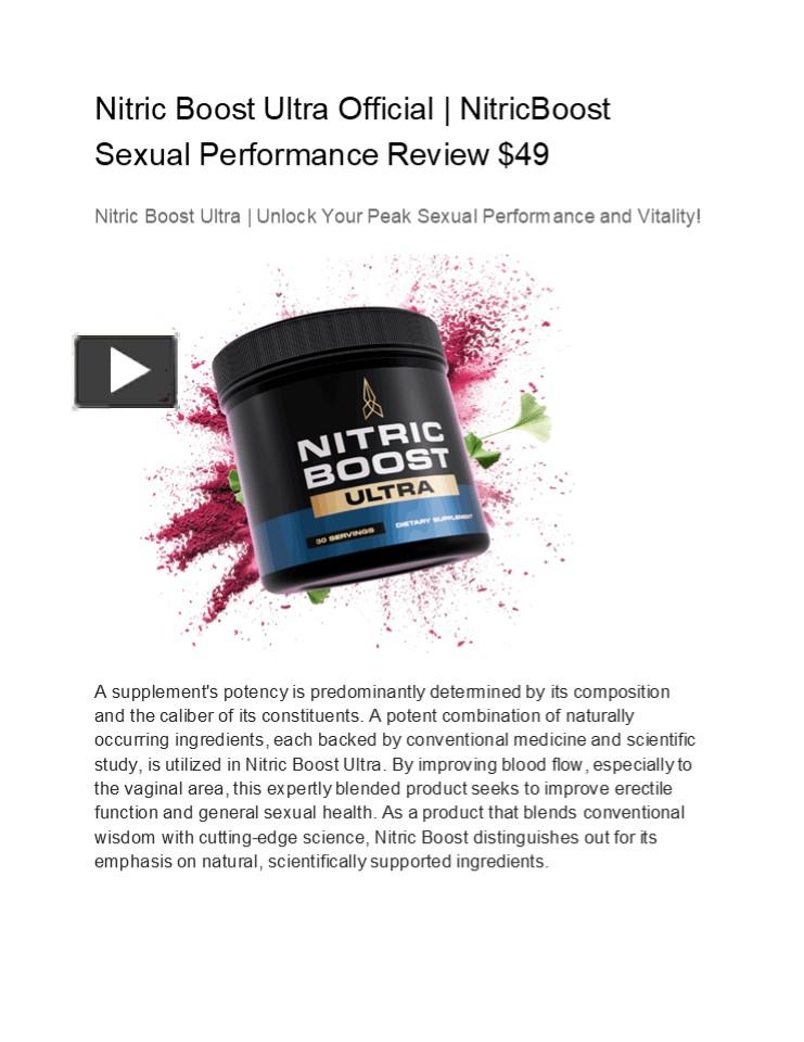 PPT – Nitric Boost Ultra™ - Boost Energy, and Endurance for $49 PowerPoint presentation | free ...