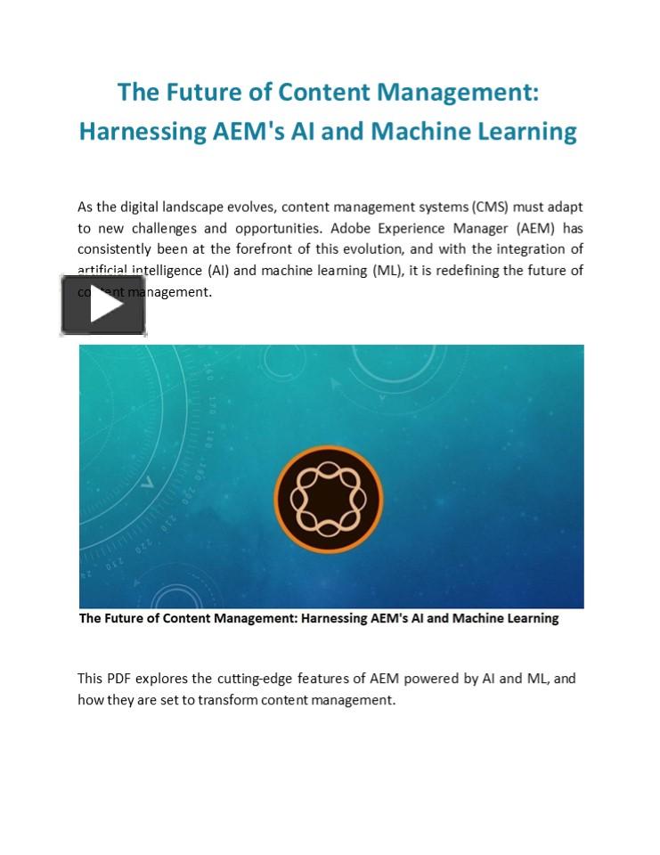PPT – The Future of Content Management: Harnessing AEM's AI and Machine Learning PowerPoint ...