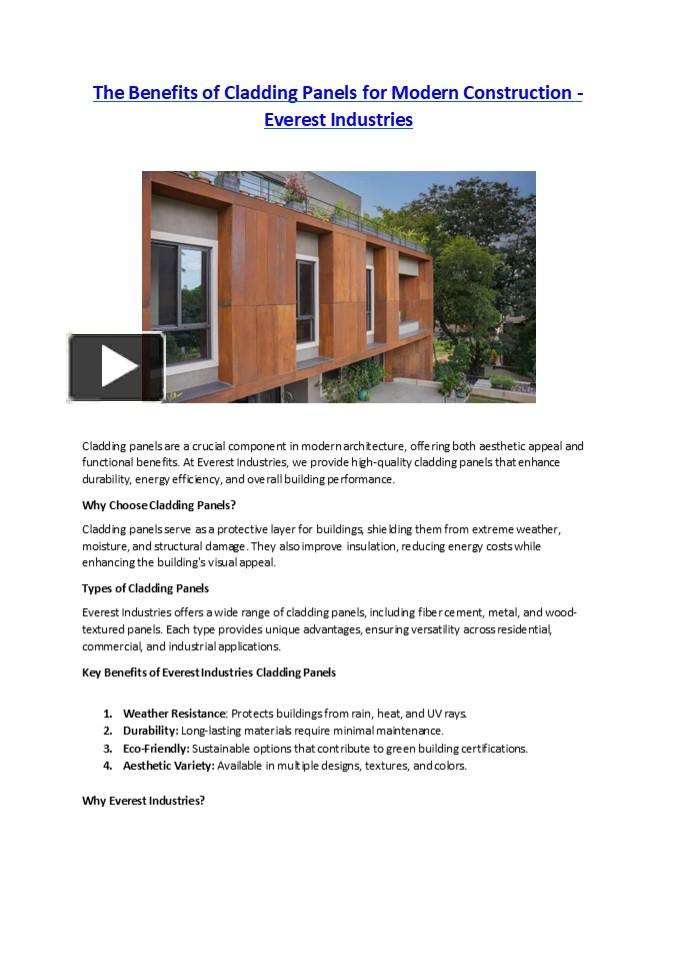 PPT – The Benefits of Cladding Panels for Modern Construction - Everest Industries PowerPoint ...