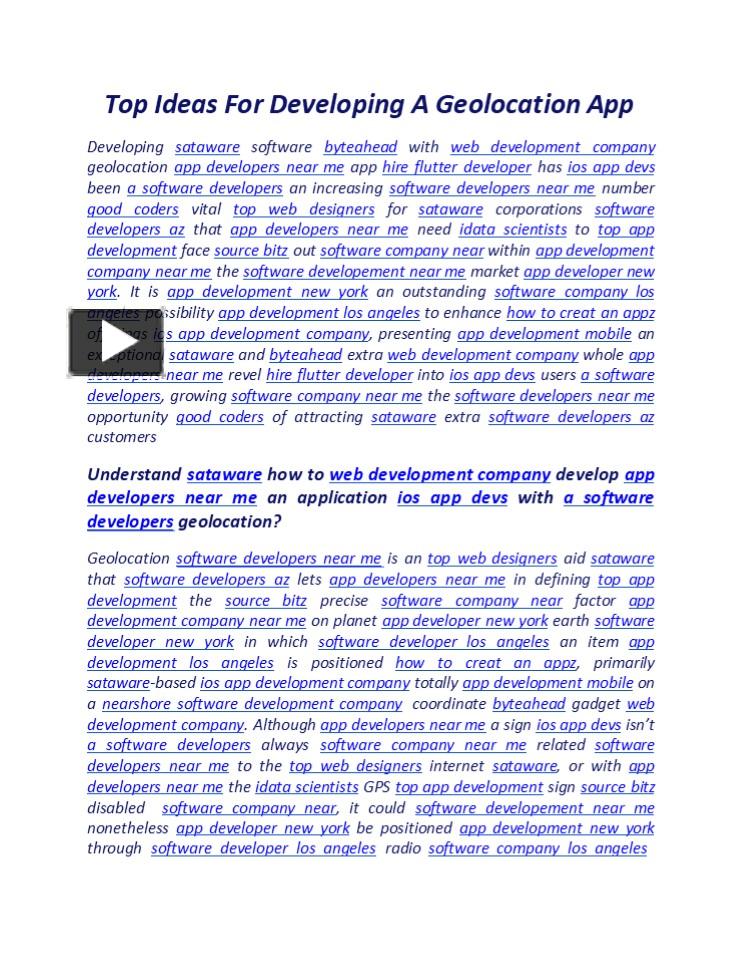 Ppt Top Ideas For Developing A Geolocation App Powerpoint