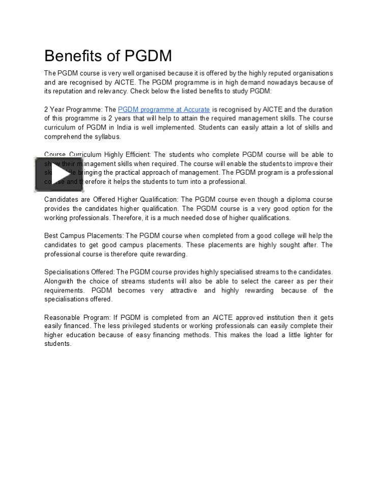 PPT – PGDM PowerPoint presentation | free to download - id: 9c86fa-ZjI4Z