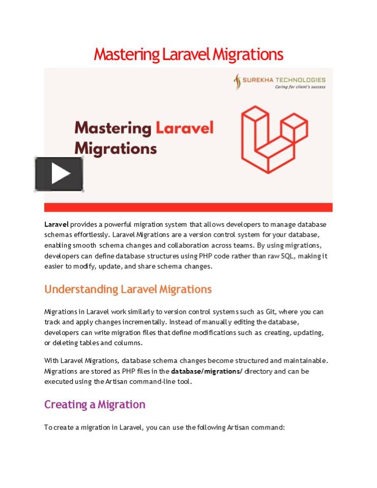 Ppt Mastering Laravel Migrations Powerpoint Presentation Free To