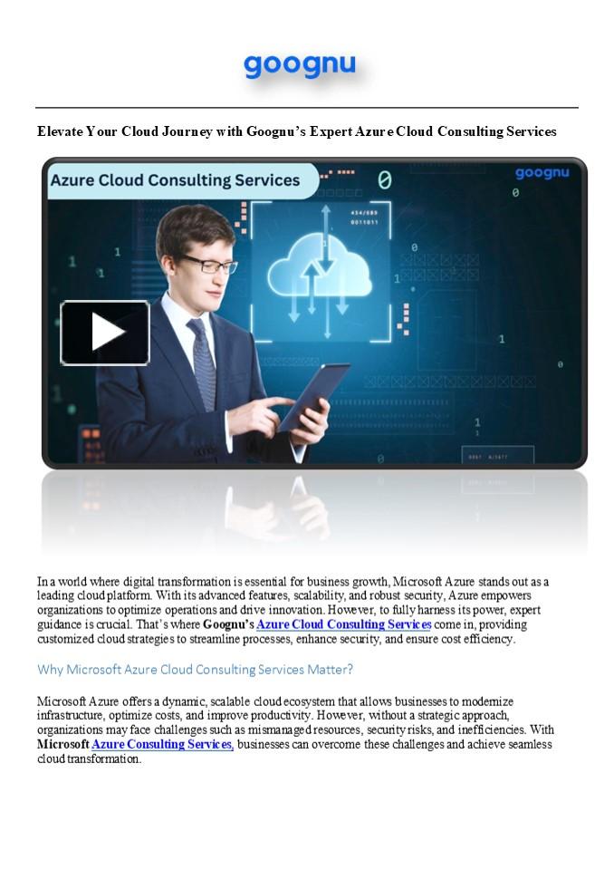 PPT – Elevate Your Cloud Strategy with Goognu’s Azure Expertise PowerPoint presentation | free ...