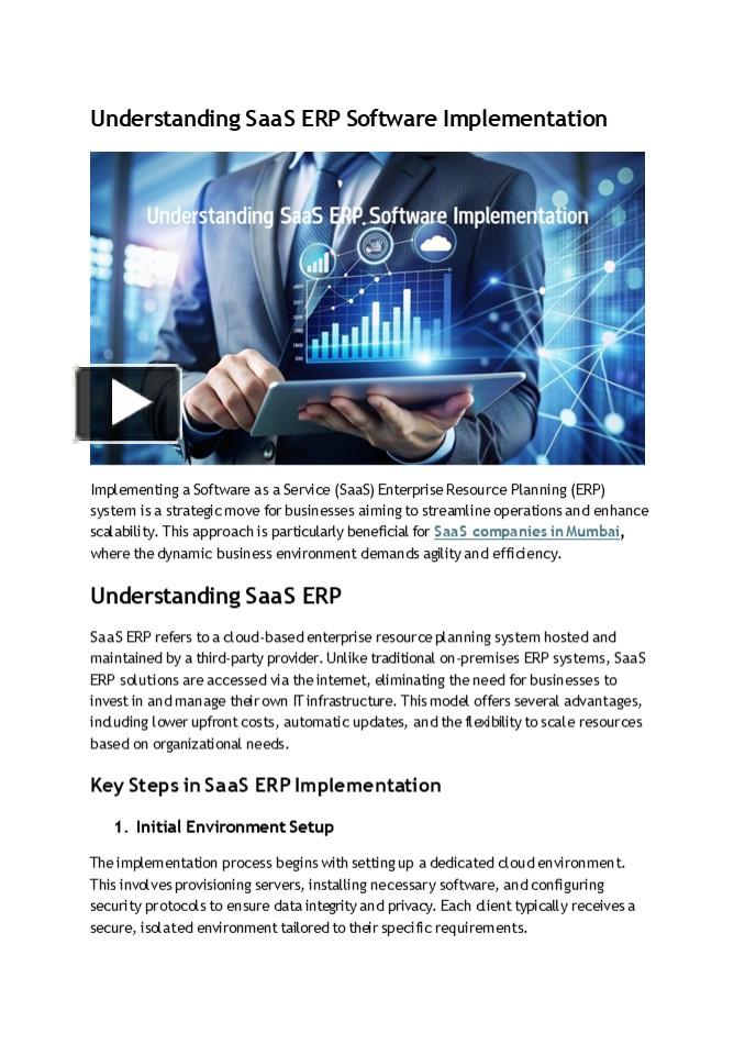 PPT – Understanding SaaS ERP Software Implementation PowerPoint presentation | free to download ...