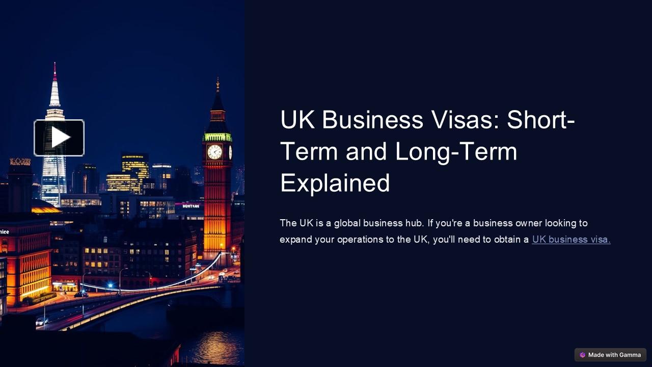 PPT – UK Business Visas: Short-Term and Long-Term Explained PowerPoint presentation | free to ...