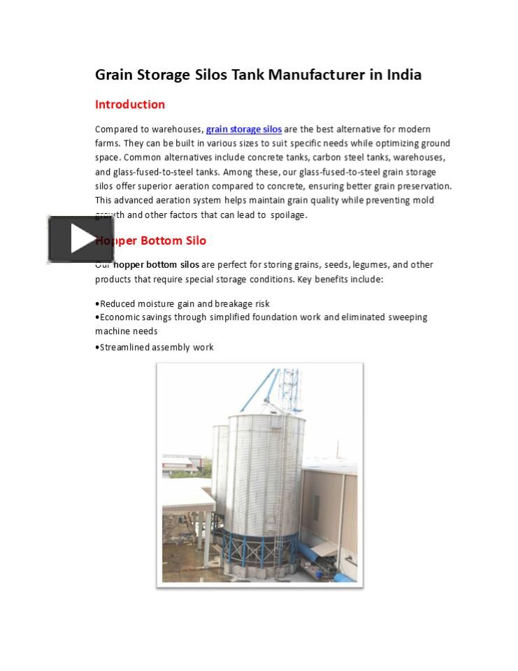 PPT – Grain storage silos tank manufacturer in India PowerPoint presentation | free to download ...