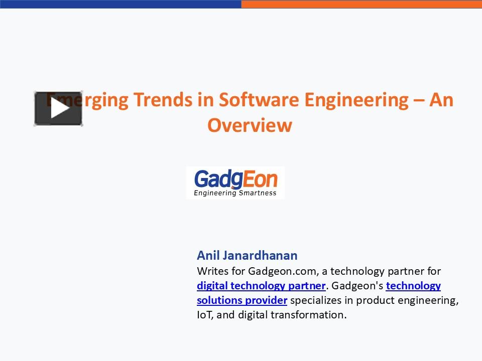 PPT – Emerging Trends in Software Engineering – An Overview PowerPoint presentation | free to ...