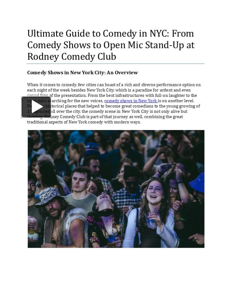 PPT – Comedy Shows in New York PowerPoint presentation | free to ...