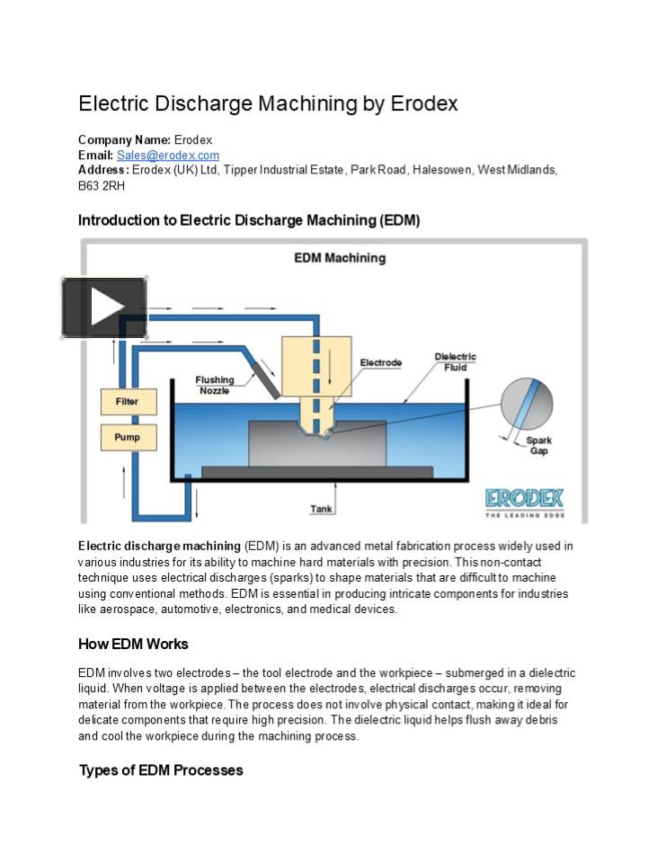 PPT – Electric Discharge Machining by Erodex PowerPoint presentation | free to download - id ...