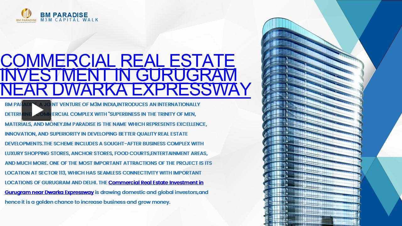 PPT – Commercial real estate investment in Gurugram near Dwarka Expressway PowerPoint ...
