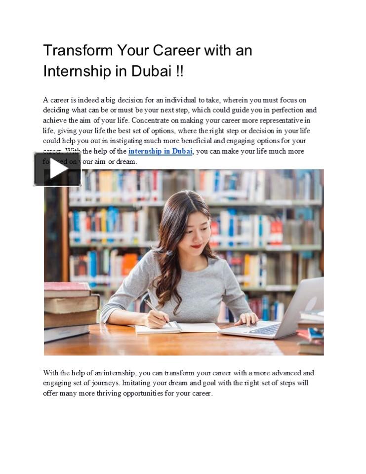 PPT – Transform Your Career with an Internship in Dubai !! PowerPoint ...