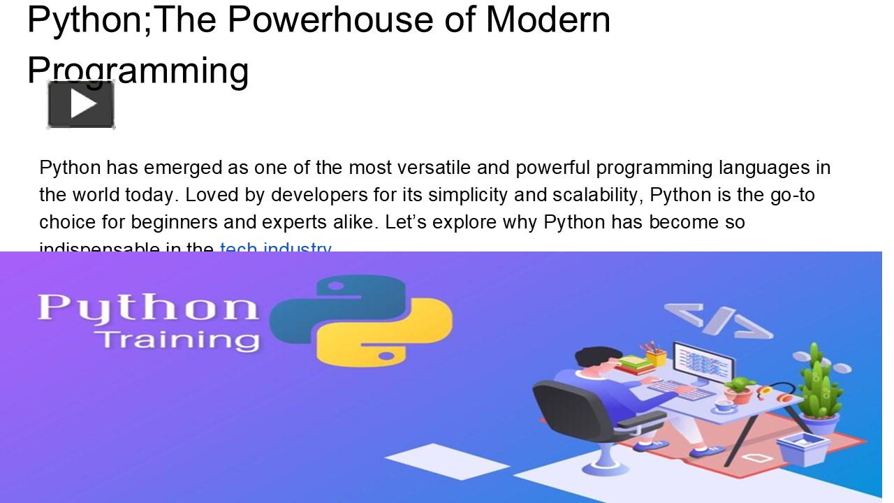 PPT – Python Training PowerPoint presentation | free to download - id: 9c9281-YzVlN