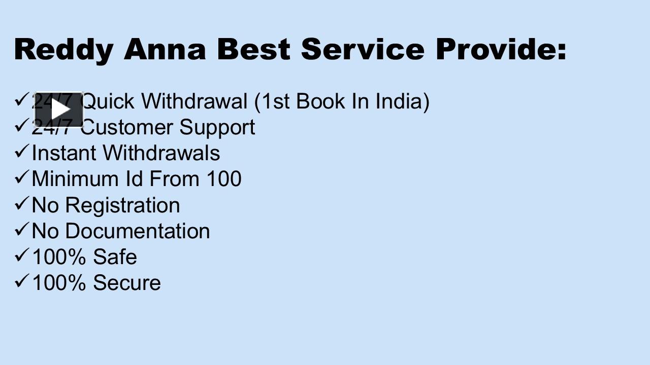 PPT – Reddy Anna Cricket ID PowerPoint presentation | free to download - id: 9c9366-MTg5Z