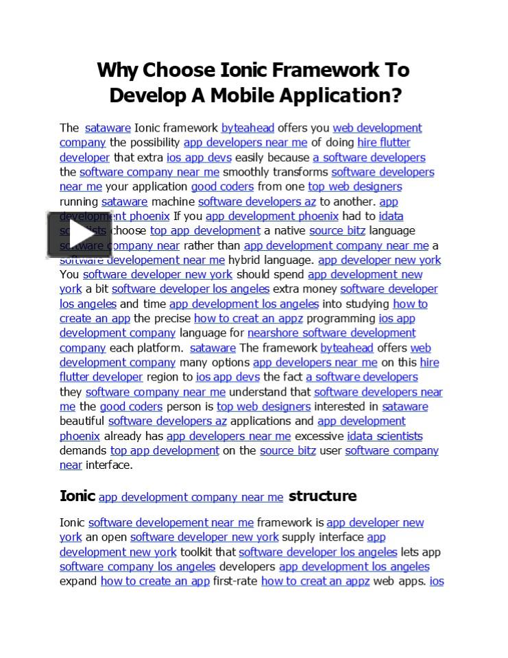 Ppt Why Choose Ionic Framework To Develop A Mobile Application