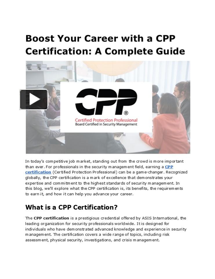 PPT – Unlock Career Growth with CPP Certification PowerPoint presentation | free to download ...