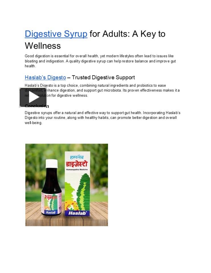 PPT – Digestive Syrup for Adults: A Key to Wellness PowerPoint presentation | free to download ...