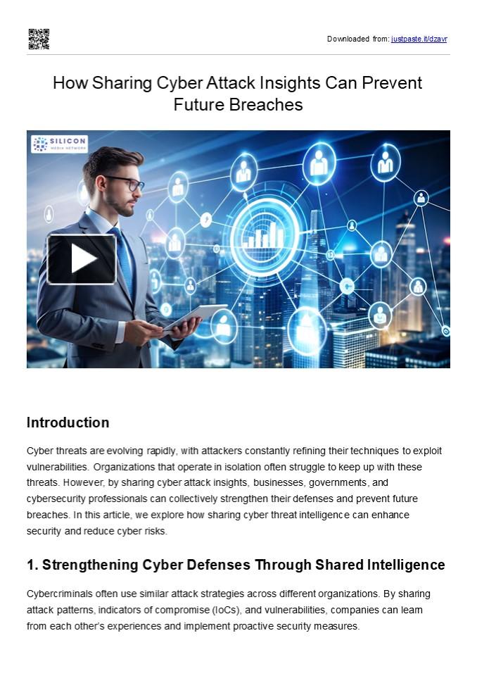 PPT – How Sharing Cyber Attack Insights Can Prevent Future Breaches PowerPoint presentation ...
