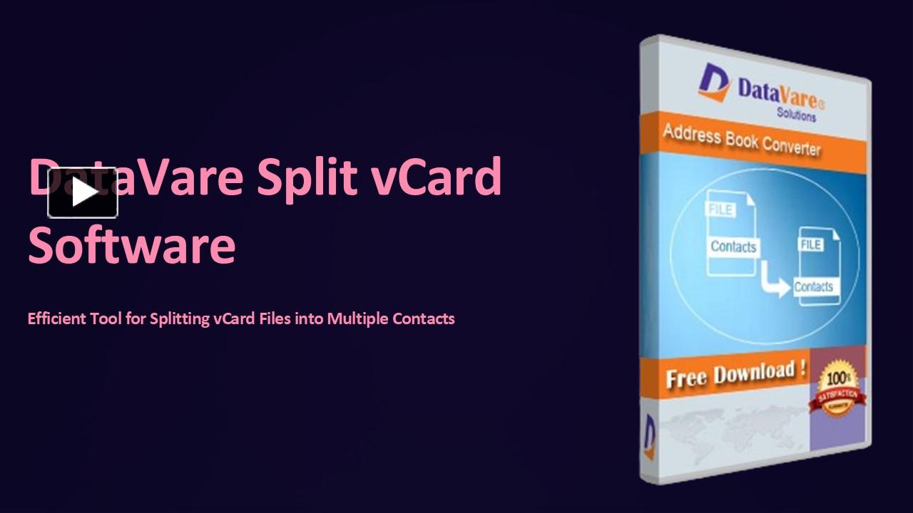 PPT – Splitting vCard Files Made Simple With DataVare PowerPoint presentation | free to download ...