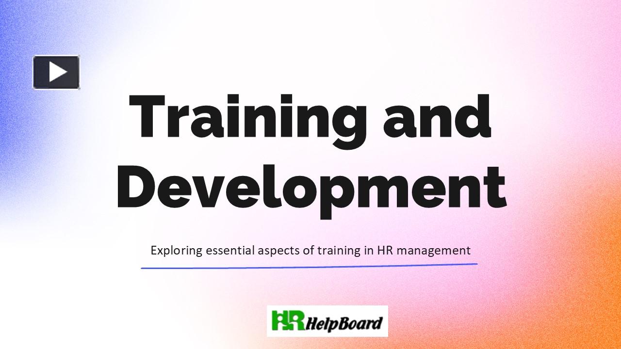 PPT – Training and Development Meaning in Human Resource PowerPoint ...