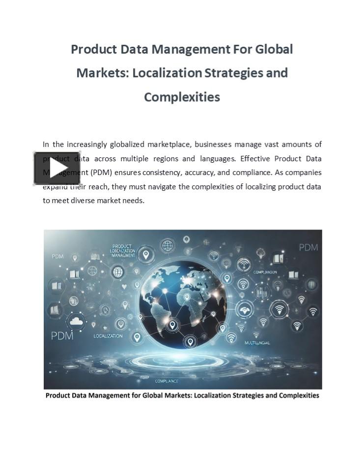 PPT – Product Data Management for Global Markets: Localization Strategies and Complexities ...