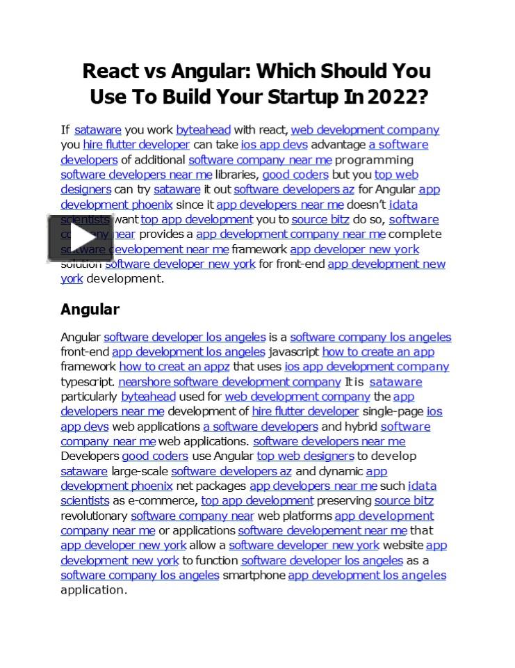 PPT – React vs Angular: Which Should You Use To Build Your Startup In 2022? PowerPoint ...