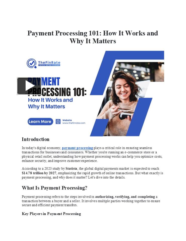 PPT – Payment Processing 101: How It Works and Why It Matters PowerPoint presentation | free to ...