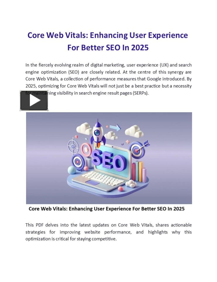 Core Web Vitals: Enhancing User Experience For Better SEO In 2025 presentation | free to download