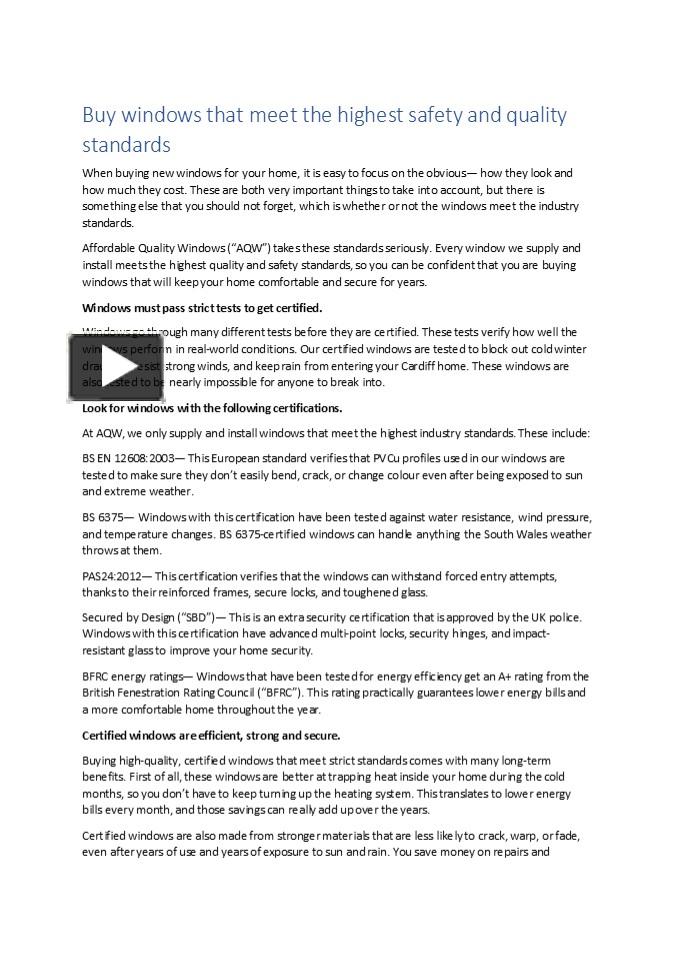 PPT – Buy windows that meet the highest safety and quality standards PowerPoint presentation ...