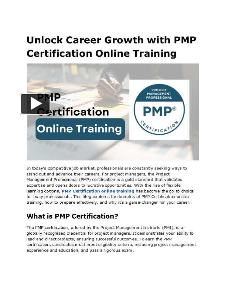 Master PMP Certification with Online Training presentation | free to download