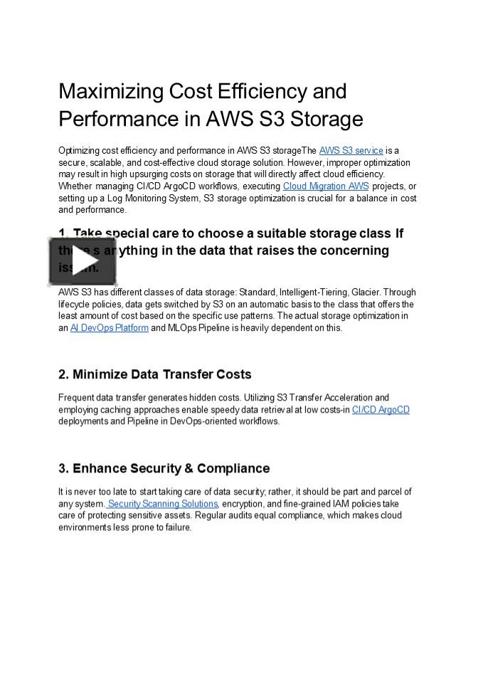 PPT – Maximizing Cost Efficiency and Performance in AWS S3 Storage PowerPoint presentation ...
