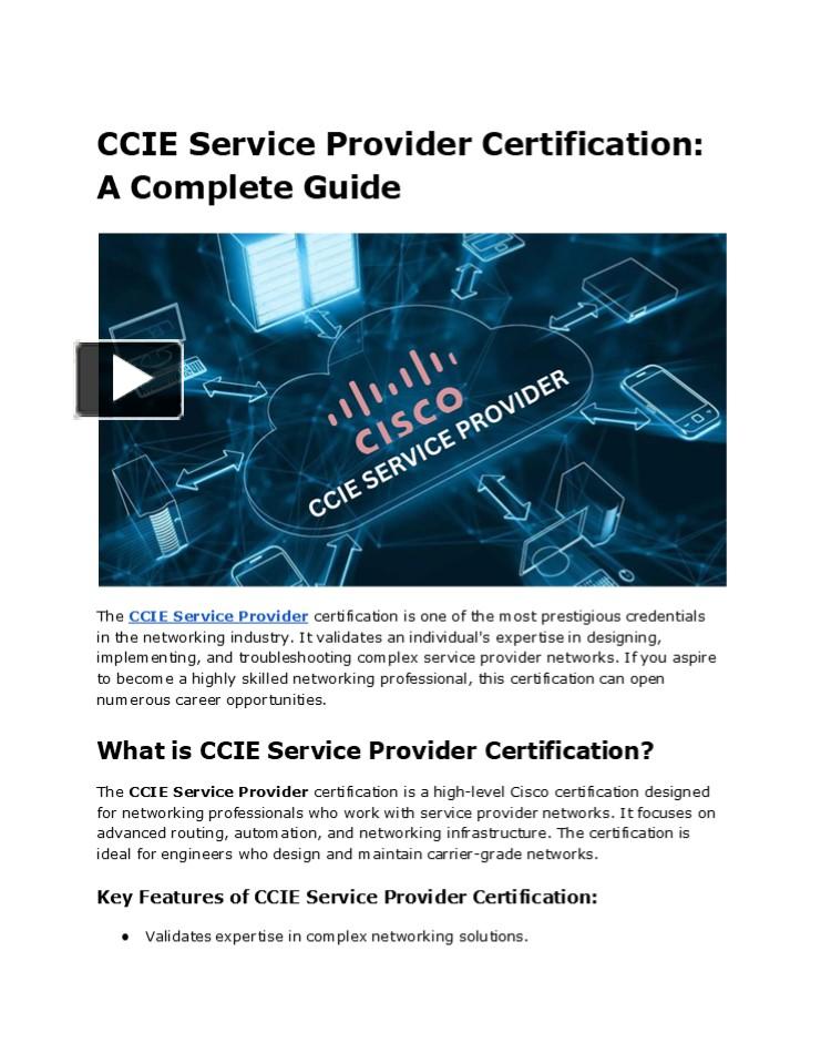 PPT – CCIE Service Provider Certification: Benefits & Career Scope PowerPoint presentation ...